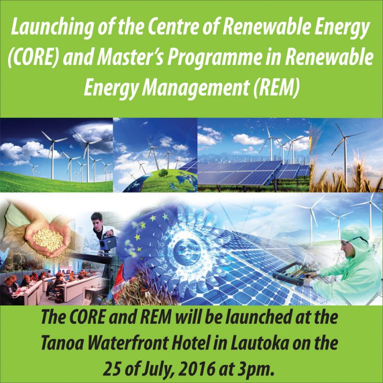 Launching of the Centre of Renewable Energy (CORE) and Masterâ€™s ...