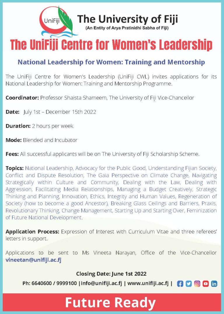 The UniFiji Centre for Women's Leadership - The University of Fiji