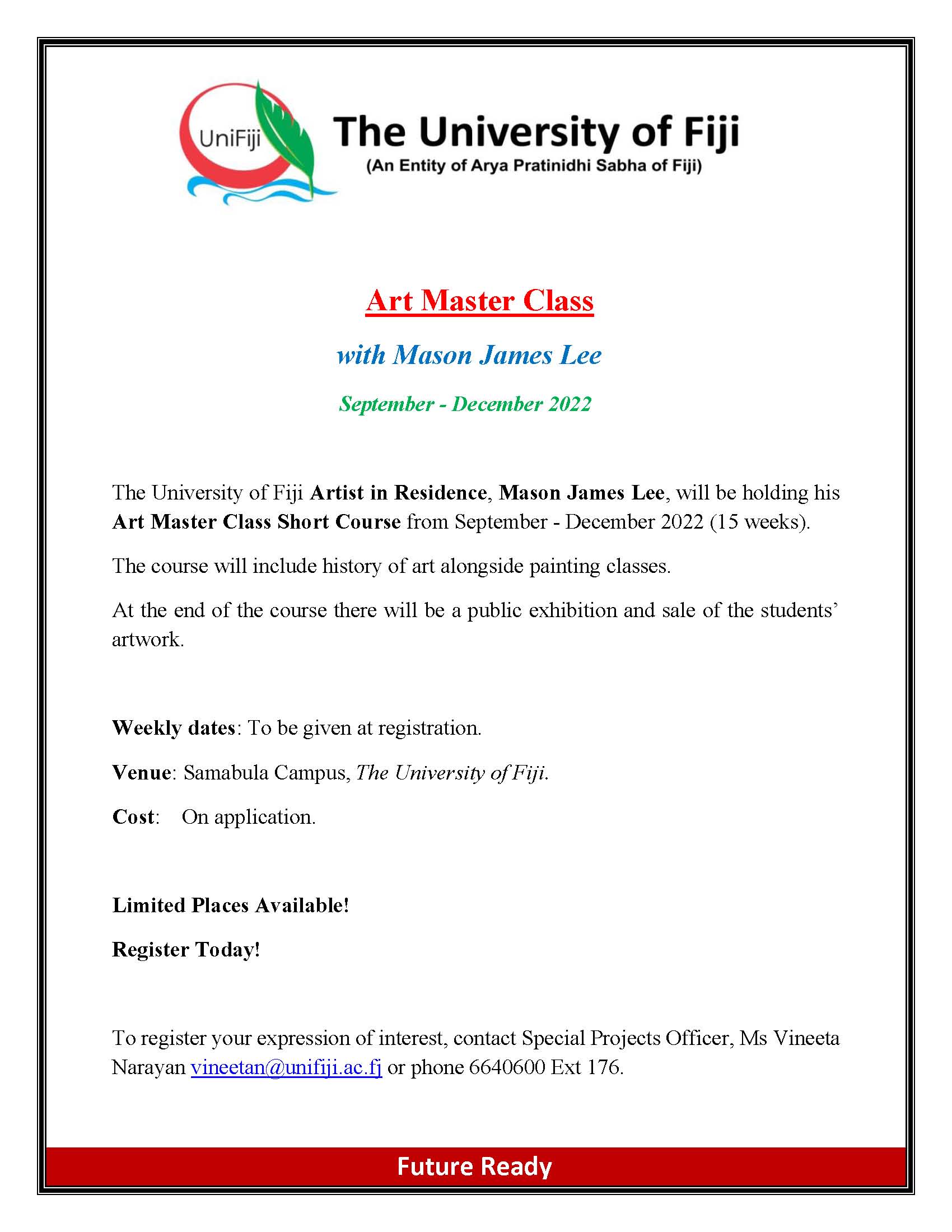 Art Master Class - The University of Fiji